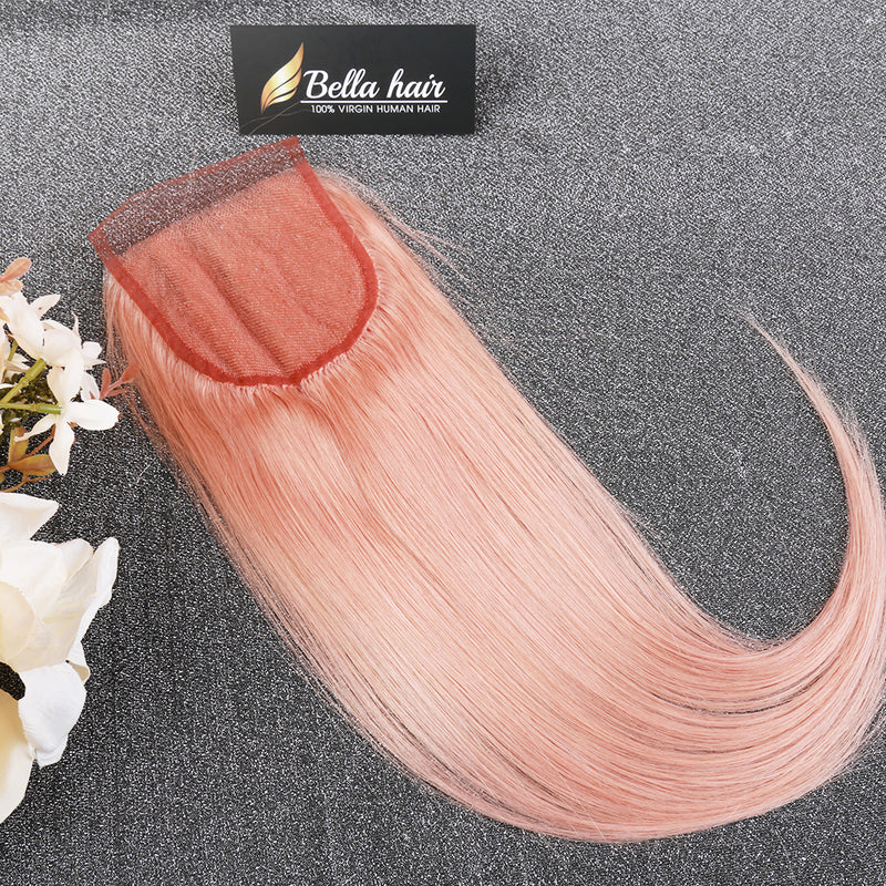On Sale Pink Color Lace Closure